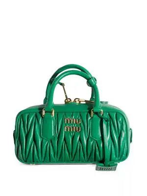 Miu Miu Arcadie Matelassé Nappa Leather Bag - Green