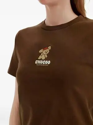 CHOCOOLATE Logo-embroidered T-shirt - Brown