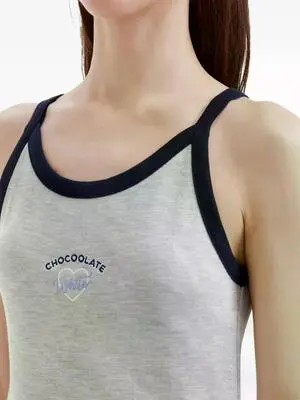 CHOCOOLATE Logo-embroidered Mini Dress - Grey