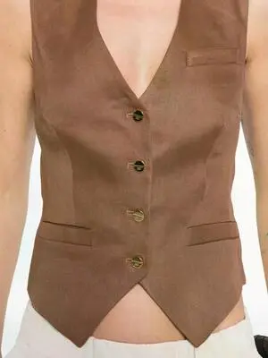 Elisabetta Franchi Linen-blend And Crêpe Waistcoat