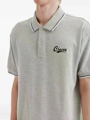 CHOCOOLATE Piped Embroidered Polo Shirt - Grey