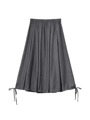 MUSIUM DIV. Drawstring Pleated Midi Skirt - Grey
