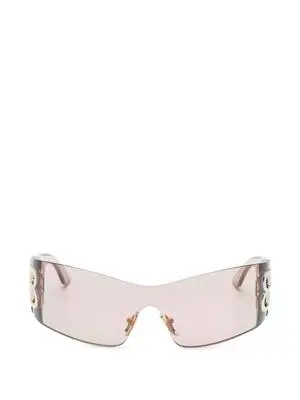 Balenciaga Geometric Sunglasses With Logo Detail - Brown