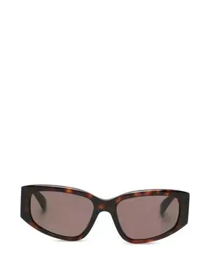Balenciaga Logo Rectangle Sunglasses - Brown