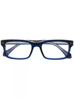 Cartier C Décor Rectangle-frame Glasses - Blue