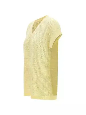 Fabiana Filippi Micro Sequins V-neck Sweater - Yellow