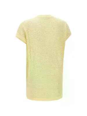 Fabiana Filippi Micro Sequins V-neck Sweater - Yellow
