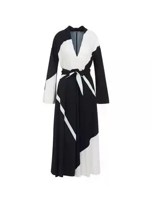 Alberta Ferretti V-neck Long-sleeve Midi Dress