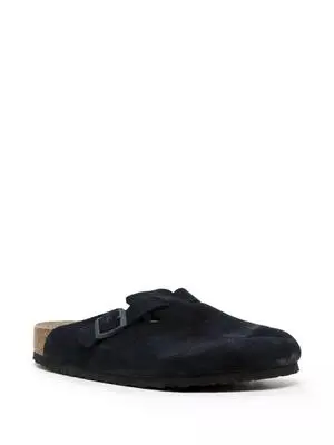 BIRKENSTOCK Boston Suede Clogs - Blue