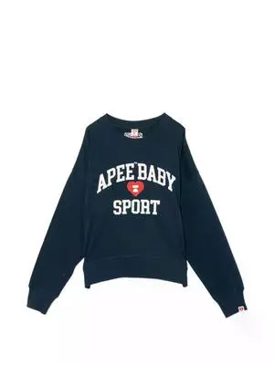AAPE BY *A BATHING APE Apee™ A Bathing Ape® Logo Embroidered Sweatshirt - Blue