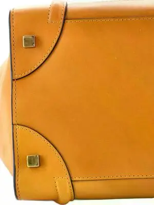 Celine Bicolor Leather Mini Satchel - Orange