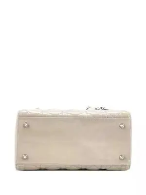 Dior Lady Cannage Quilt Patent Small Satchel - Neutrals