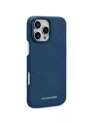 MAISON DE SABRE Leather Iphone 16 Pro Max Phone Case - Blue