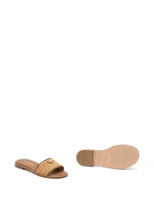 Prada Crochet-detail Leather Slides