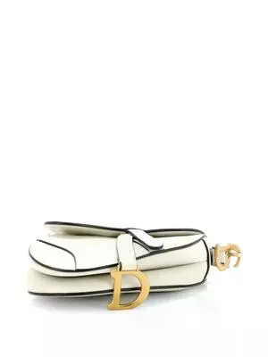 Dior Saddle Handbag Leather Mini Shoulder Bag - White