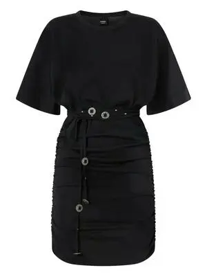 Pinko Ruched Drawstring Short Dress