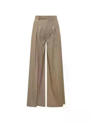 LE SULLY STUDIO Pinstripe Pleated Trousers - Neutrals