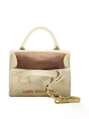 Moschino Quilted Bag Keyring - Neutrals