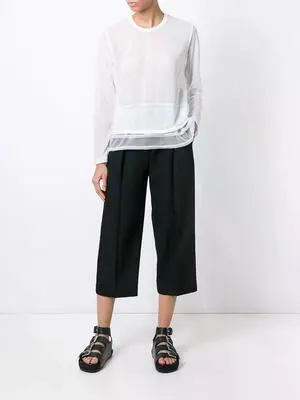 Comme Des Garçons Semi Sheer Long Sleeve T-shirt With Trim