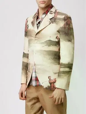 Comme Des Garçons Golf Course Print Blazer