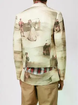 Comme Des Garçons Golf Course Print Blazer