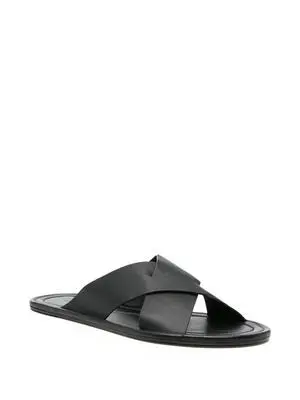 THE ROW Malick Crossed-strap Sandals - Black