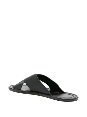 THE ROW Malick Crossed-strap Sandals - Black