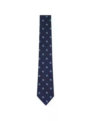 Zegna Diamond Pattern Neck Tie - Blue