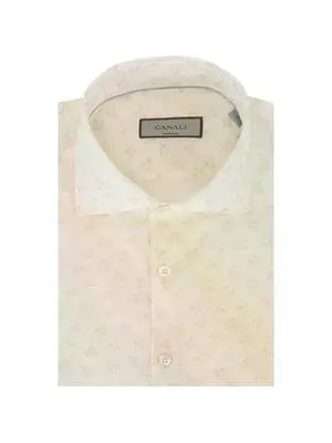 Canali Botanical Print Floral Shirt