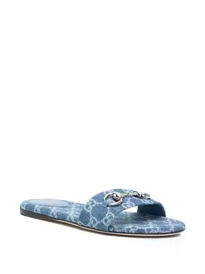 Gucci Gg Flat Sandals - Blue