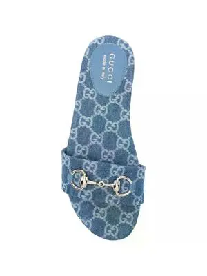 Gucci Gg Flat Sandals - Blue