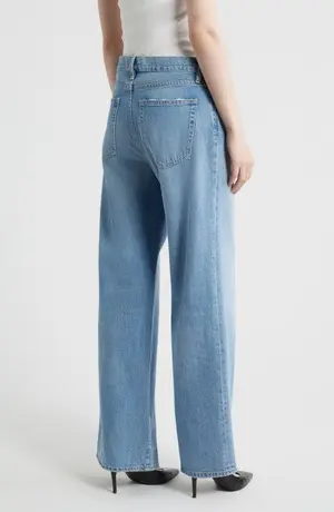 FRAME The Off Duty Stroll Wide Leg Jeans - Frey