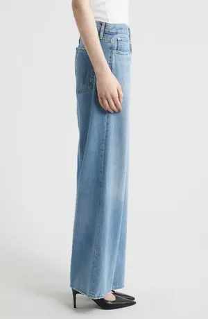 FRAME The Off Duty Stroll Wide Leg Jeans - Frey