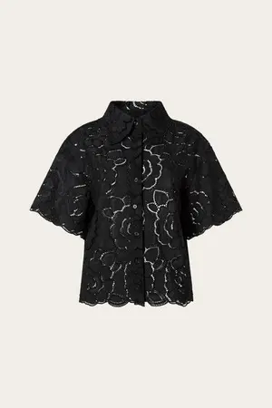 MALINA Claudia Short Sleeve Lace Shirt