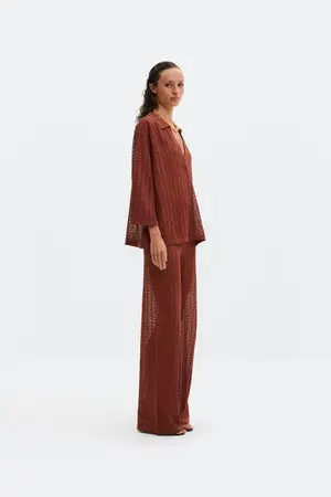 MALINA Martina Wide Leg Knitted Trousers