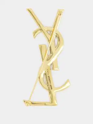 Saint Laurent Cassandre Snake Brooch - Gold