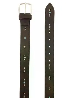 ALBERTO LUTI Studded Leather Belt