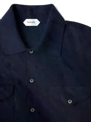 Versace Embroidered Wool Knit Shirt