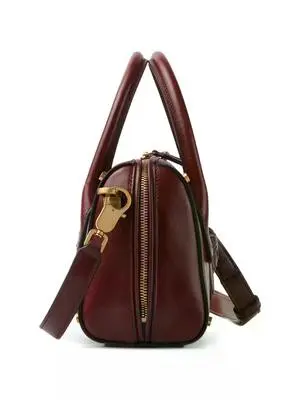 Versace Small Leather Boston Bag - Brown
