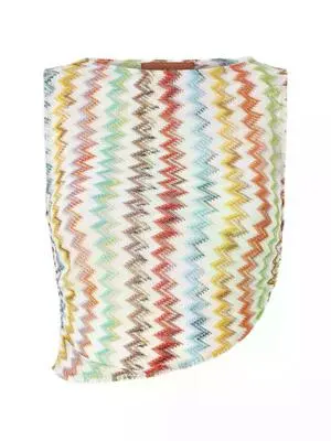 Missoni MISSONI Cropped Viscose Lamé Top White