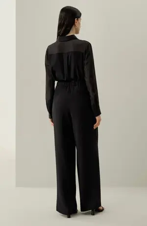 Lilysilk Silk Organza Button-down Shirt - Black