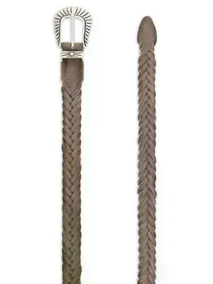 ALBERTO LUTI Braided Leather Belt - Brown