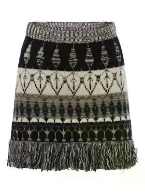 VANISÈ Striped Jacquard Knit Skirt