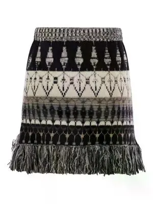 VANISÈ Striped Jacquard Knit Skirt