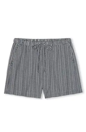 Rails Gingham Cotton Drawstring Shorts - Black Gingham
