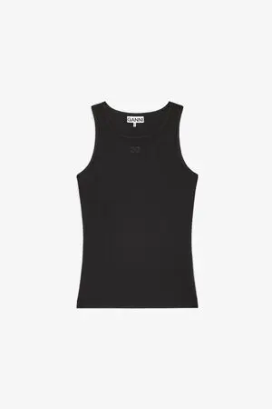GANNI GANNI Butterfly Logo Tank Top Black