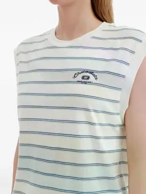 CHOCOOLATE Striped Sleeveless Top - Neutrals