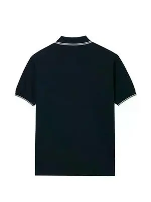 CHOCOOLATE Striped Embroidered Polo Shirt - Blue