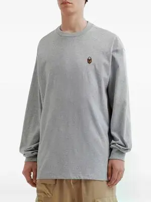 CHOCOOLATE Long-sleeved Embroidered T-shirt - Grey