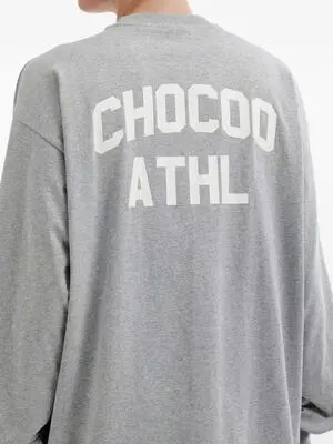 CHOCOOLATE Long-sleeved Embroidered T-shirt - Grey